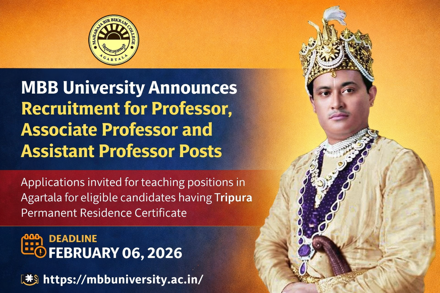 MBB University Announces Recruitment For Professor, Associate Professor ...